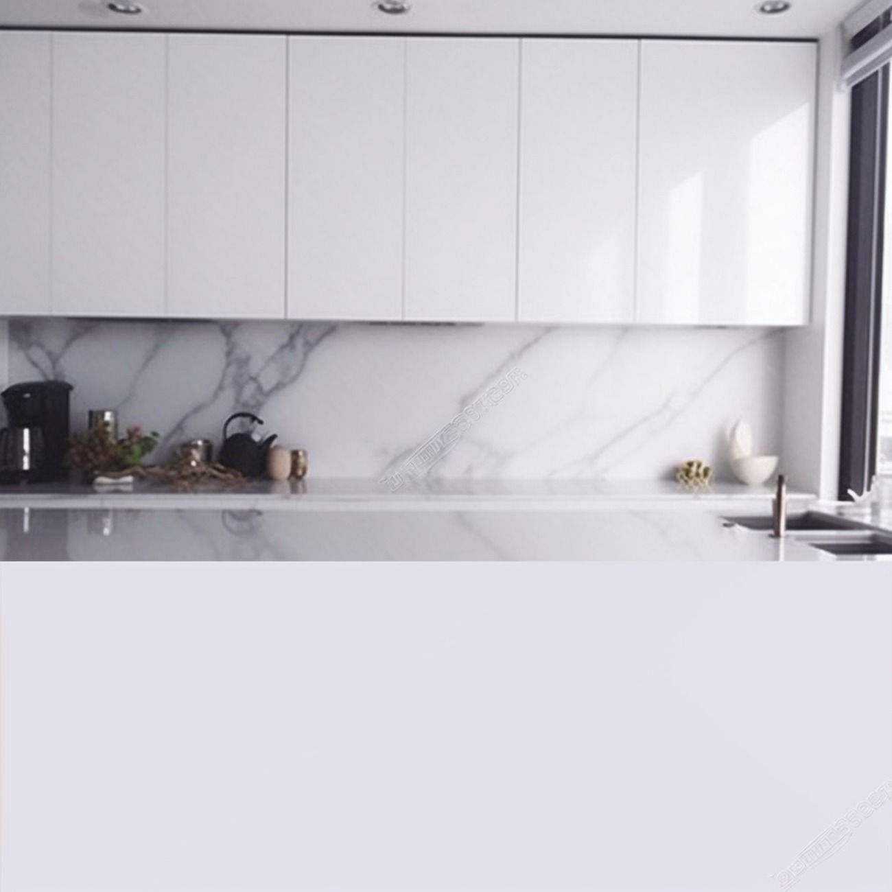 Plan de Travail en Marbre “Glacier” - MEILLEUR PLAN CUISINE