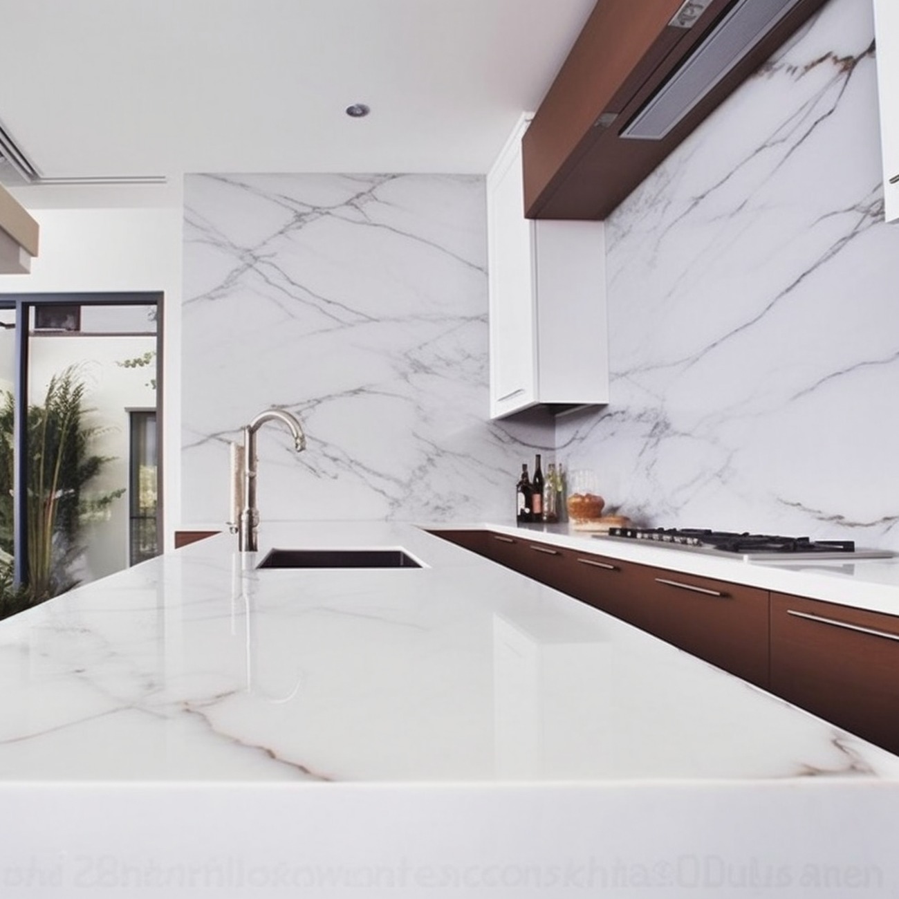 Plan de Travail en Marbre Blanc “Neige” - MEILLEUR PLAN CUISINE