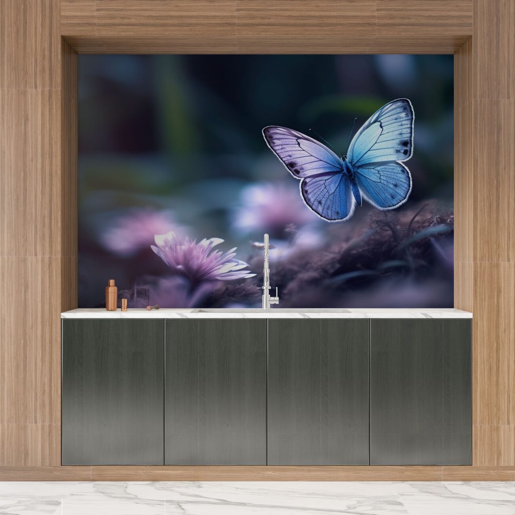 Crédence de Cuisine "Papillon-Bleu"