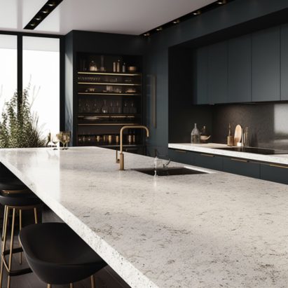 Plan Travail Pour La Cuisine En Corian – « Everest » | Meilleur Plan cuisine